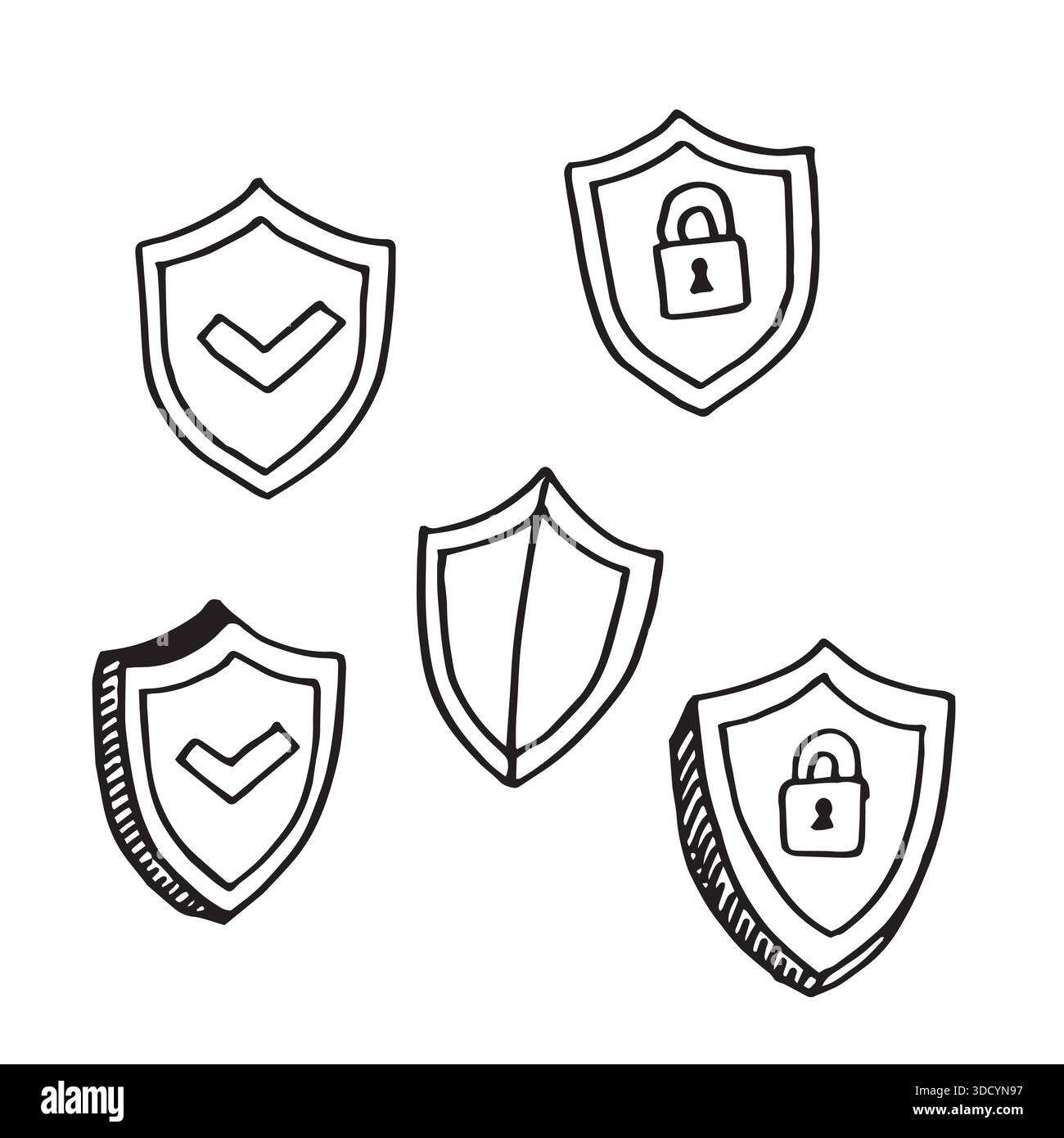 Hand check mark shield Cut Out Stock Images & Pictures - Alamy