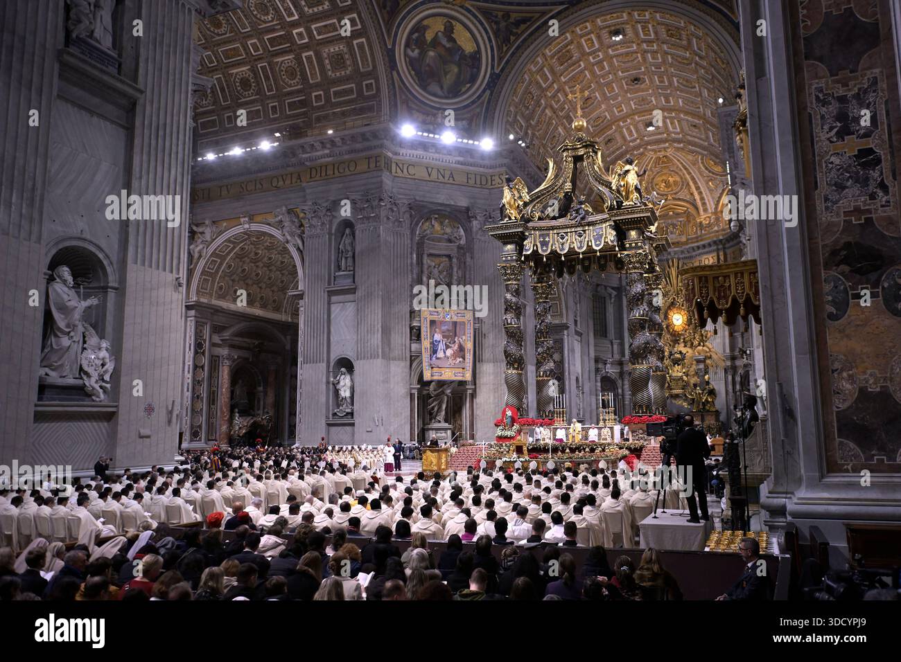 VATICAN CITY, VATICAN - DECEMBER 24: Pope Leo XIV the St. Peter's ...