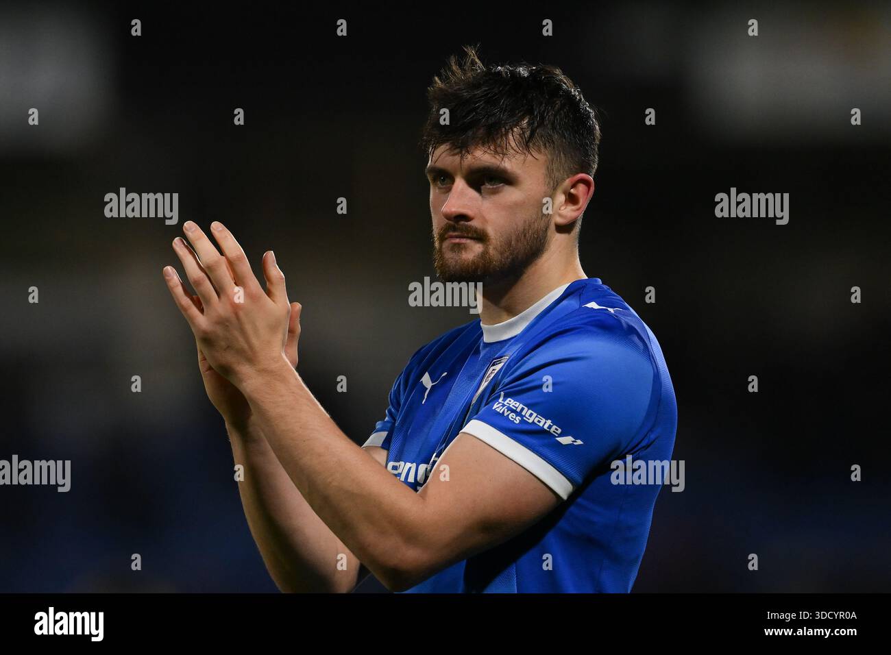 Lee Bonis of Chesterfield celebrates victory during the Sky Bet League ...