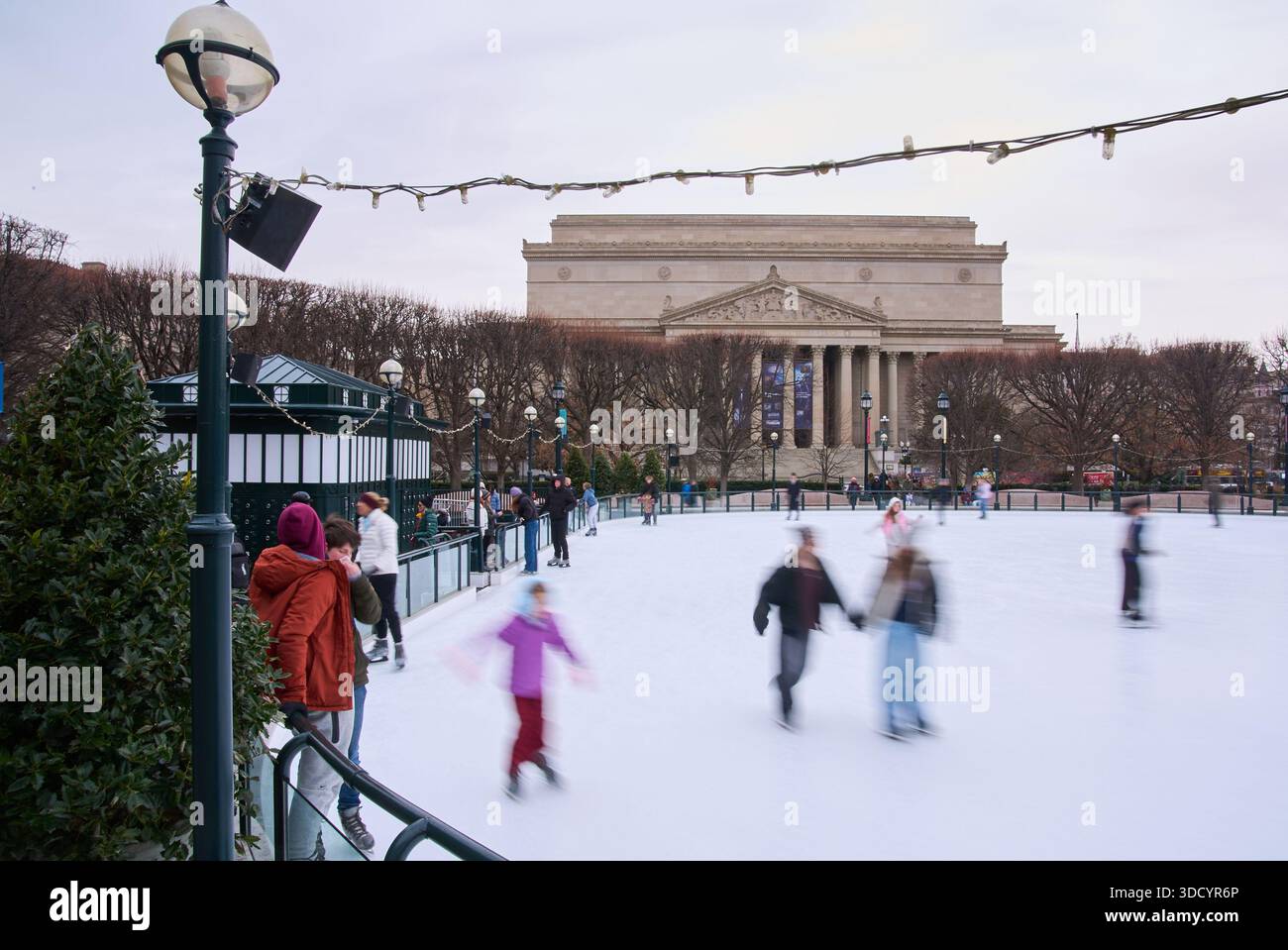 People skate on the National Gallery of Art's Sculpture Garden Ice Rink ...