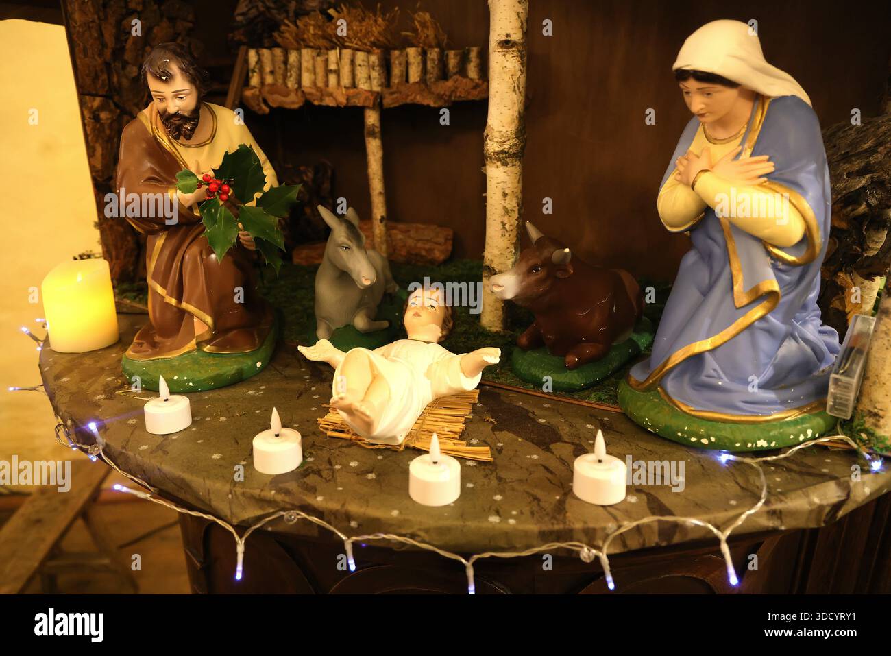 Limousin, France. December 26, 2025. Christmas nativity scene, with the ...