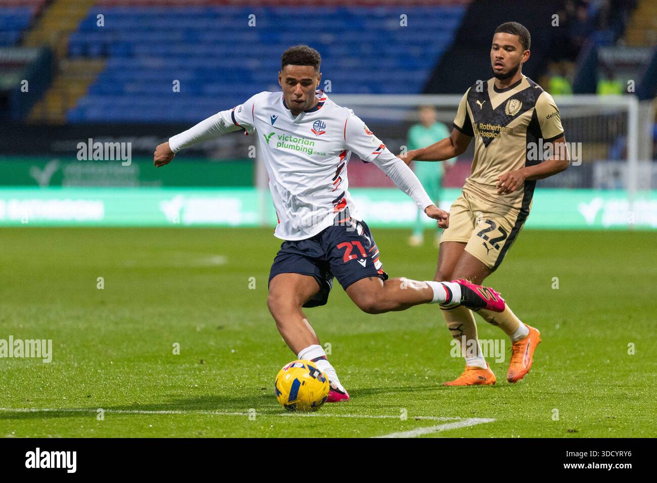 Ethan Erhahon #21 of Bolton Wanderers F.C in action during the Sky Bet ...