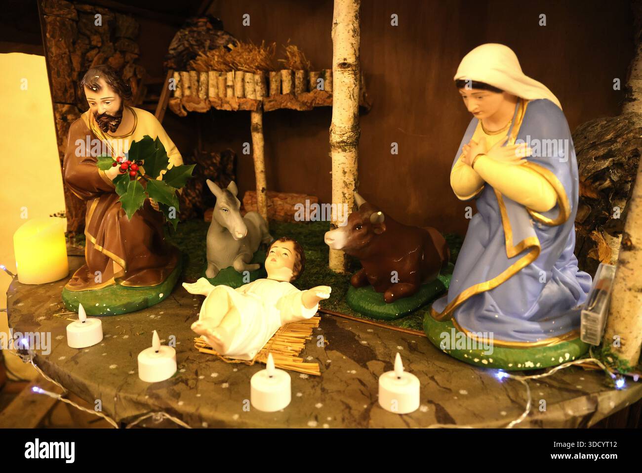 Limousin, France. December 26, 2025. Christmas nativity scene, with the ...