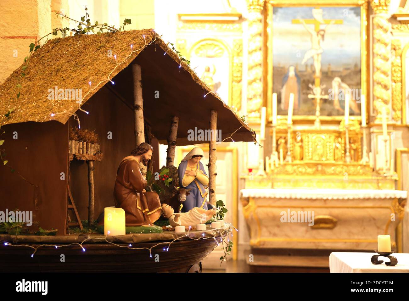 Limousin, France. December 26, 2025. Christmas nativity scene, with the ...