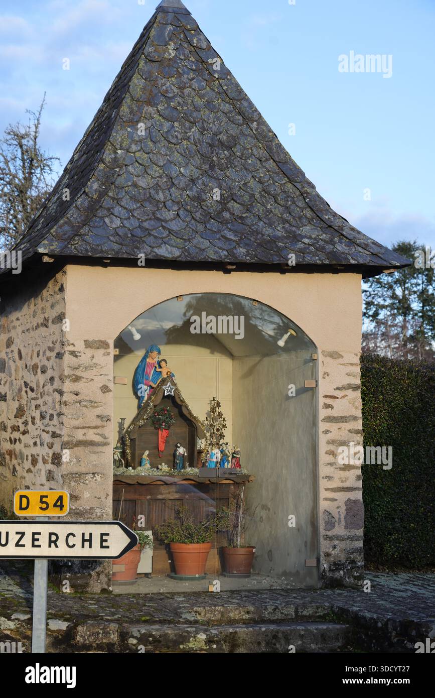 Limousin, France. December 26, 2025. Christmas nativity scene, with the ...