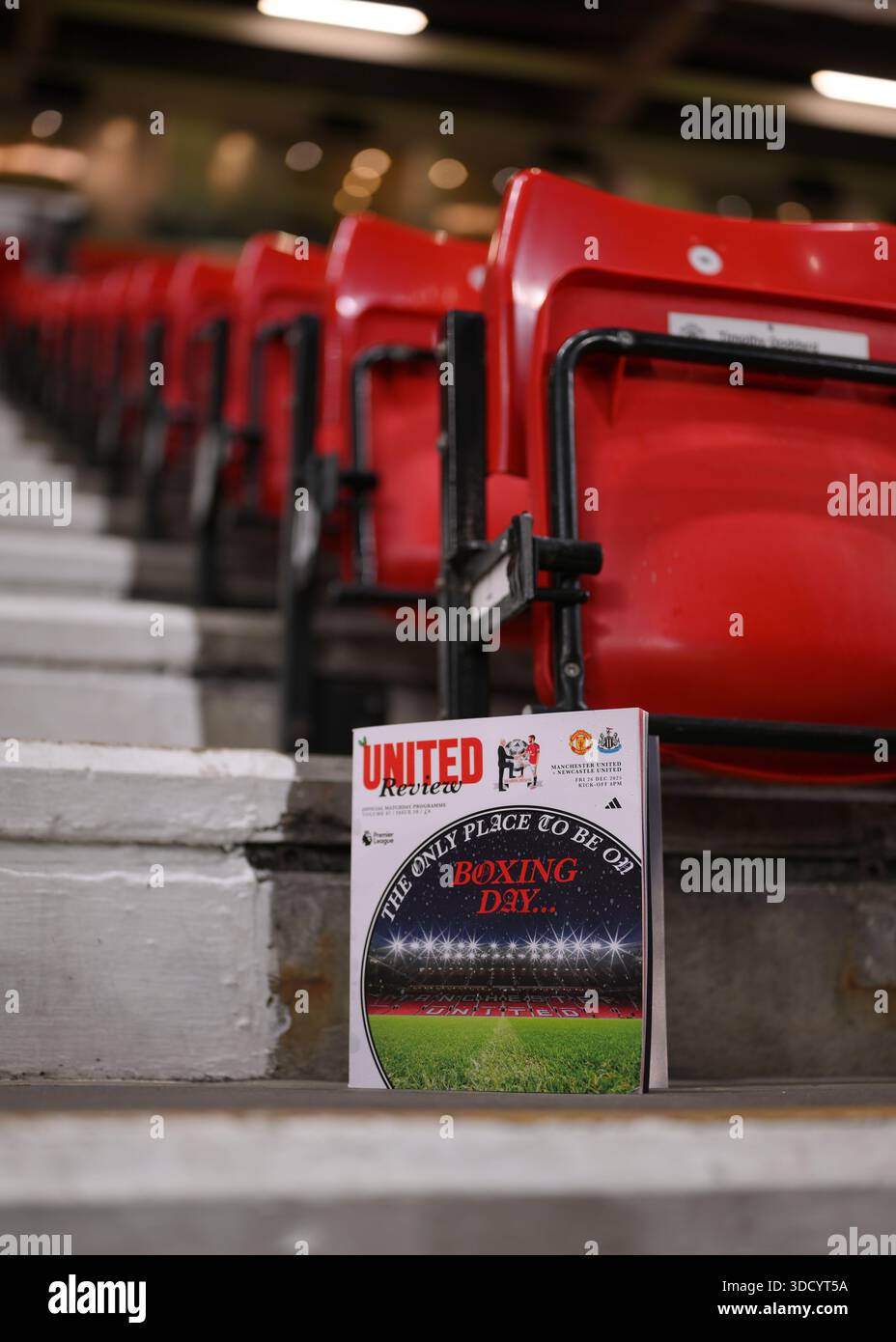 General view of the match day program inside Old Trafford ahead of the ...