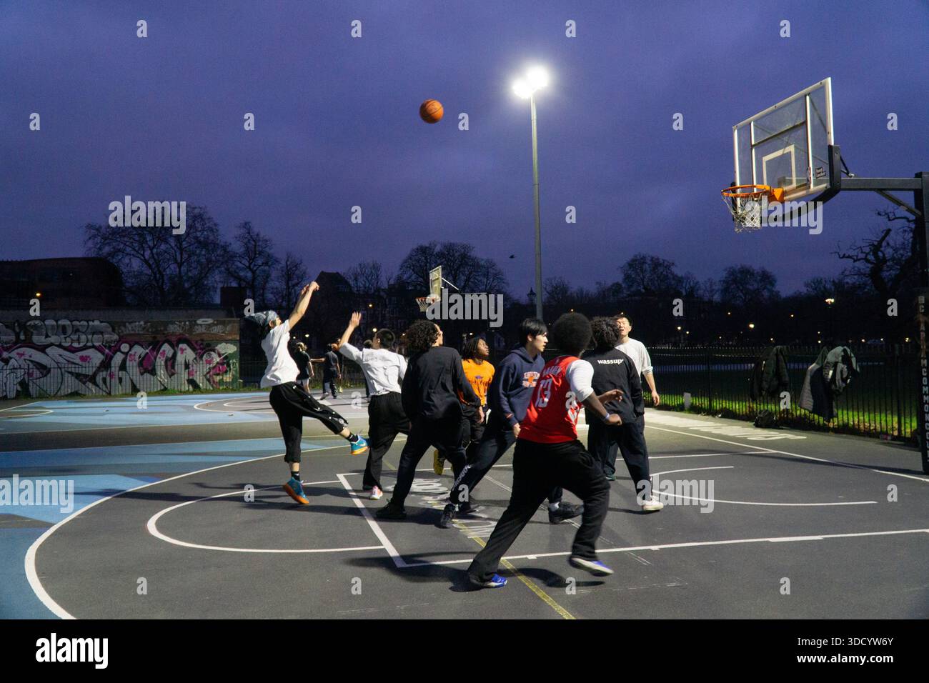 London, UK, 26 December 2025: At the basketball courts on Clapham ...