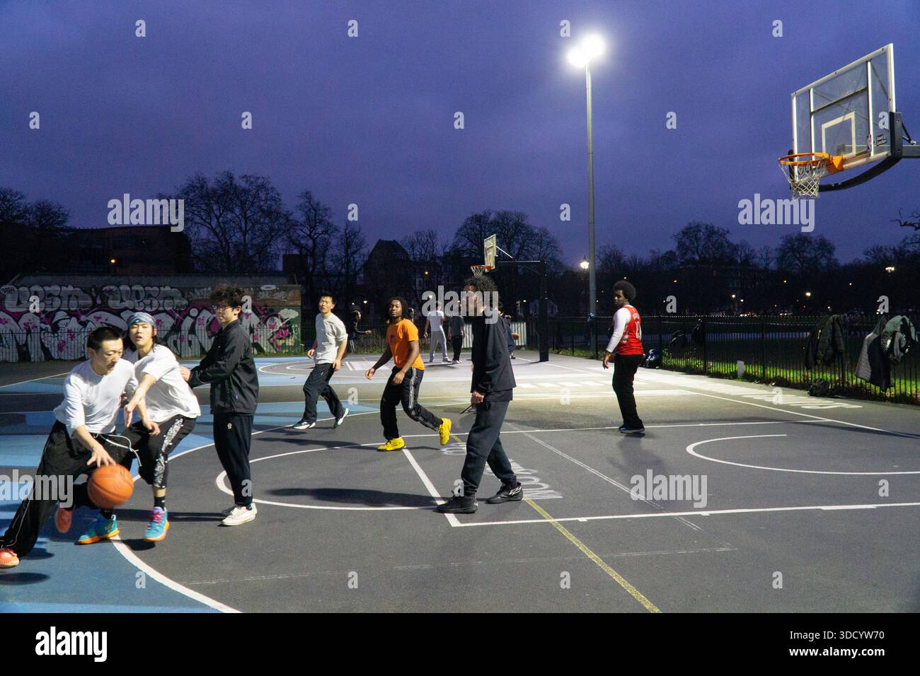London, UK, 26 December 2025: At the basketball courts on Clapham ...