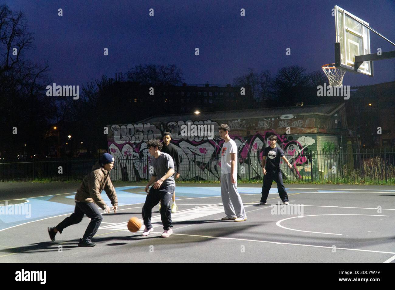 London, UK, 26 December 2025: At the basketball courts on Clapham ...