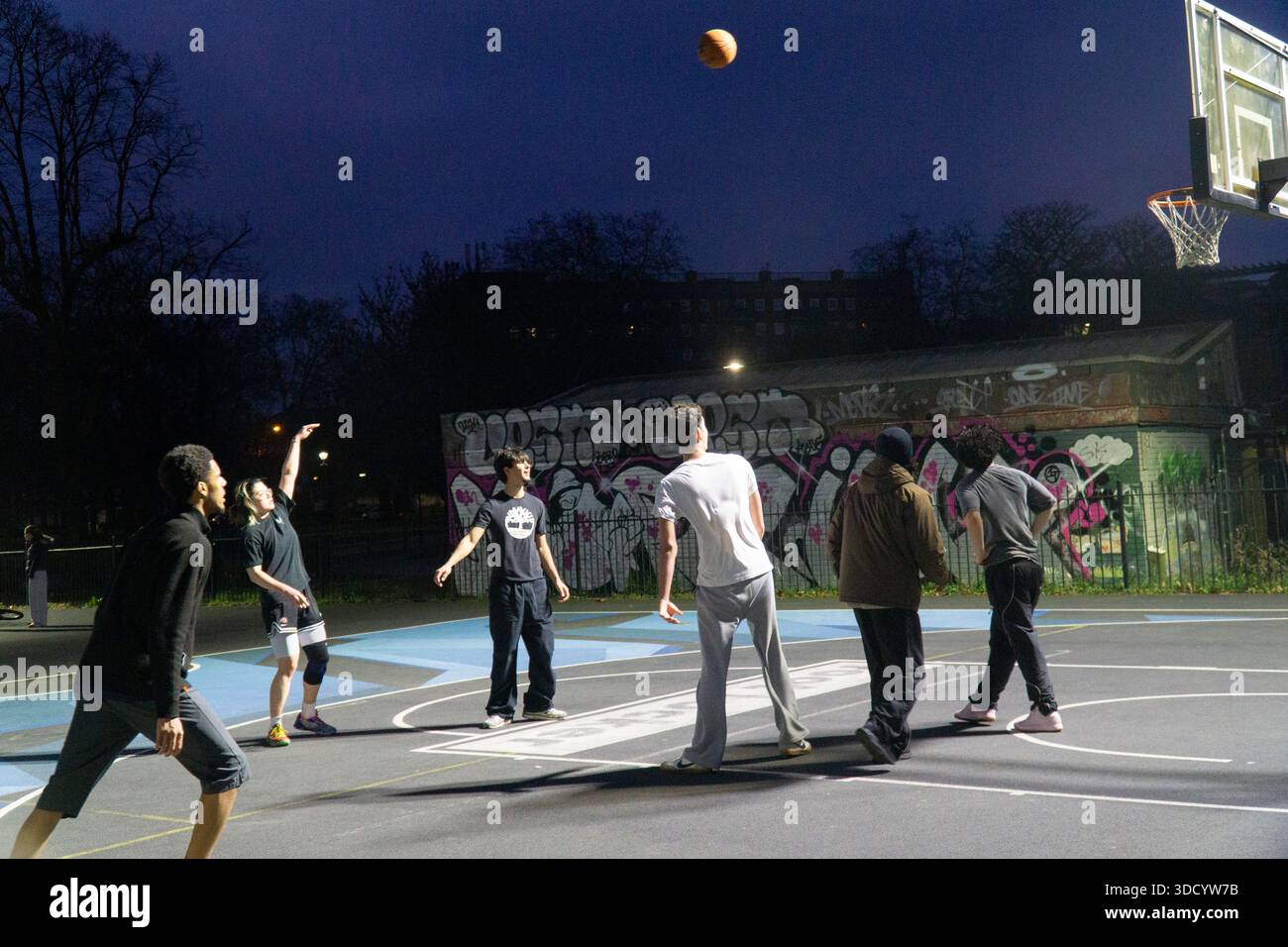 London, UK, 26 December 2025: At the basketball courts on Clapham ...