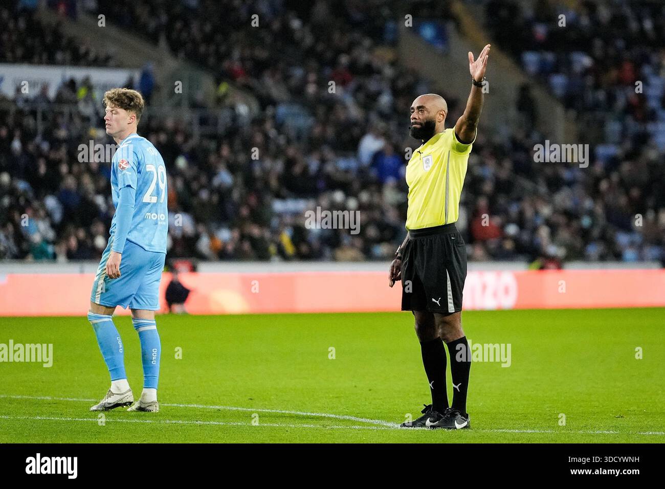 Referee Samuel Allison during the Sky Bet Championship match Coventry ...
