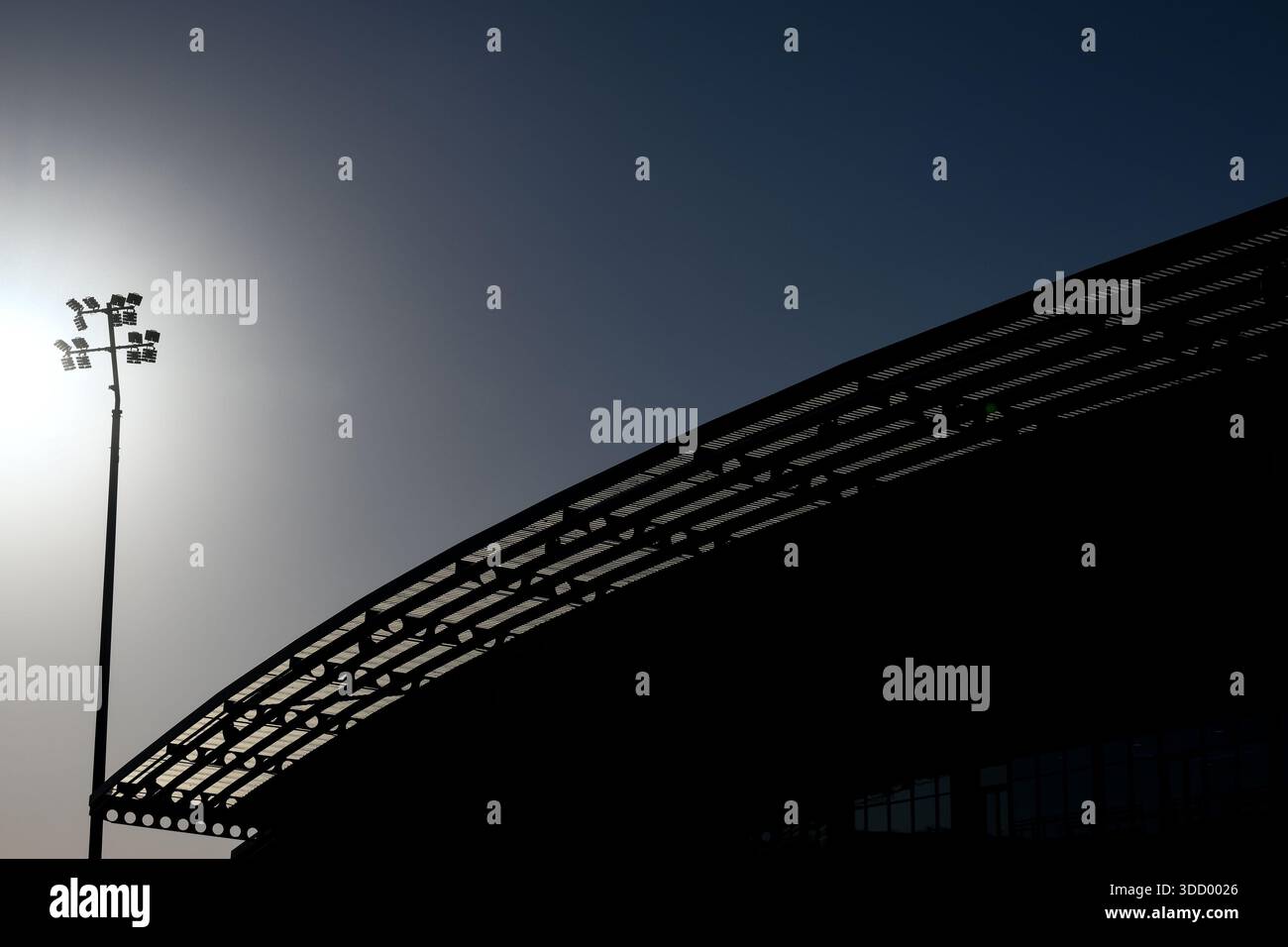 Sun over the main stand during the Sky Bet League 2 match between ...