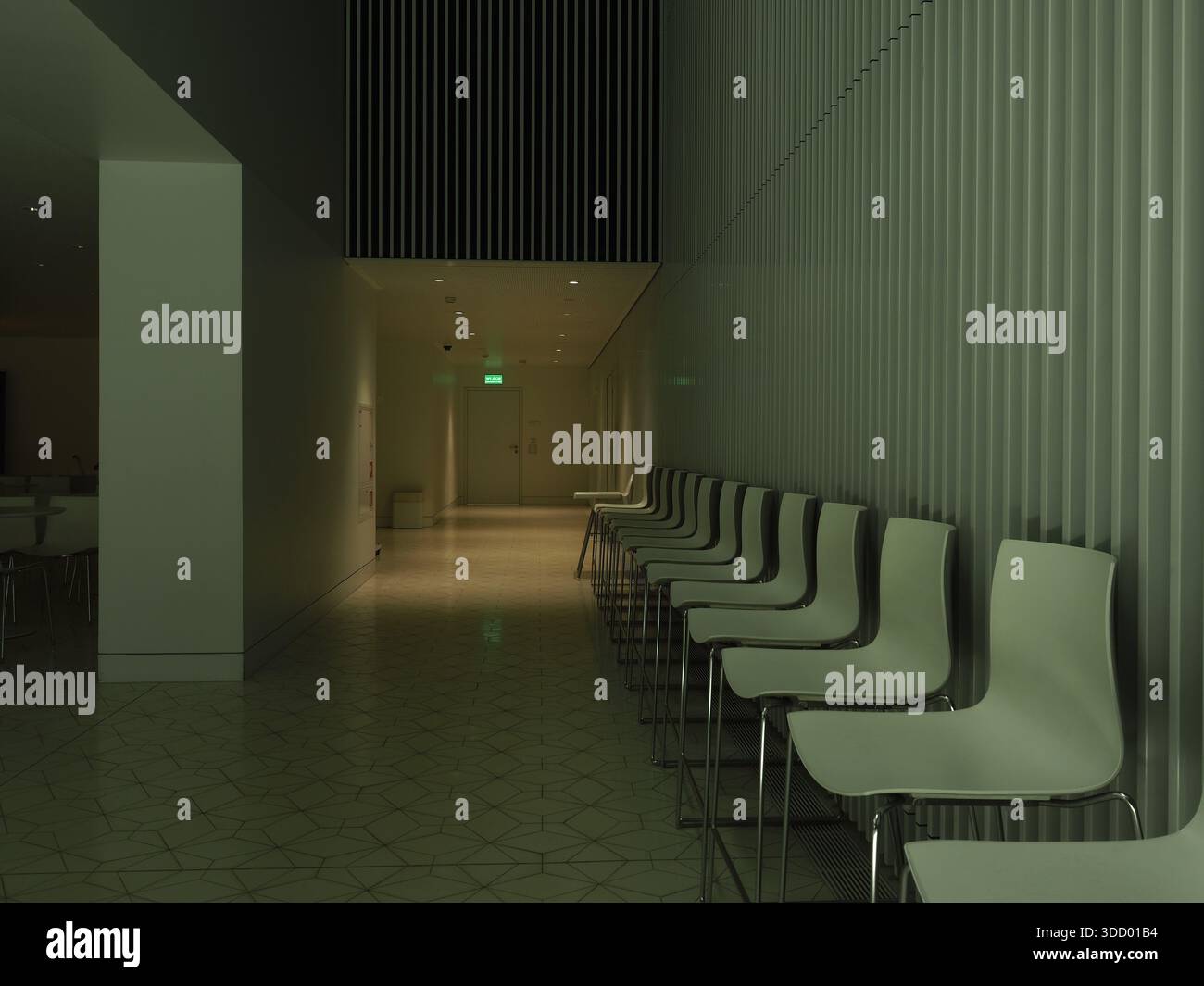 Minimalist Interior Corridor with Row of Modern Chairs - Szczecin ...