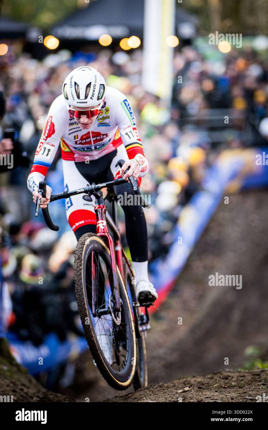 Belgian Michael Vanthourenhout pictured in action during the men's ...