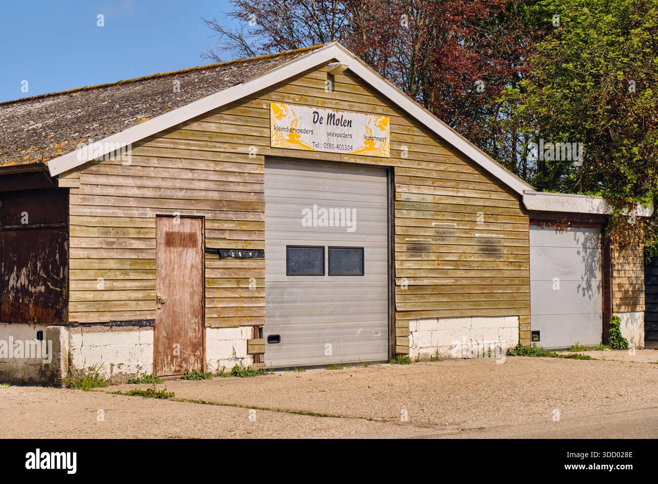 The image shows the mill shed with animal feed shop of Rockanje ...