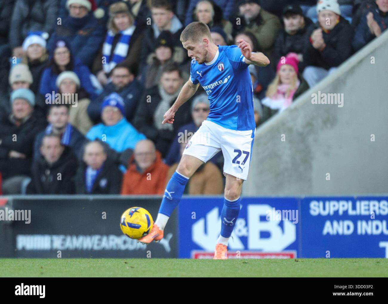 Ronan Darcy of Chesterfield controls the ball during the Sky Bet League ...