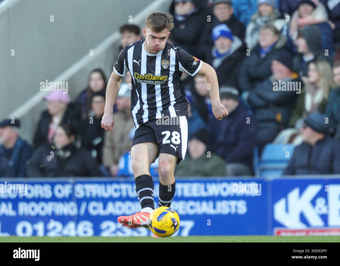 Lewis Macari of Notts County passes the ball during the Sky Bet League ...