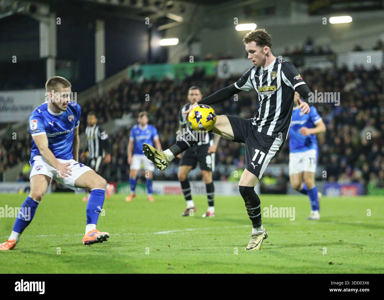 Conor Grant of Notts County controls the ball during the Sky Bet League ...