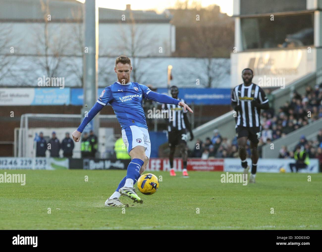 Tom Naylor of Chesterfield shoots on goal during the Sky Bet League 2 ...