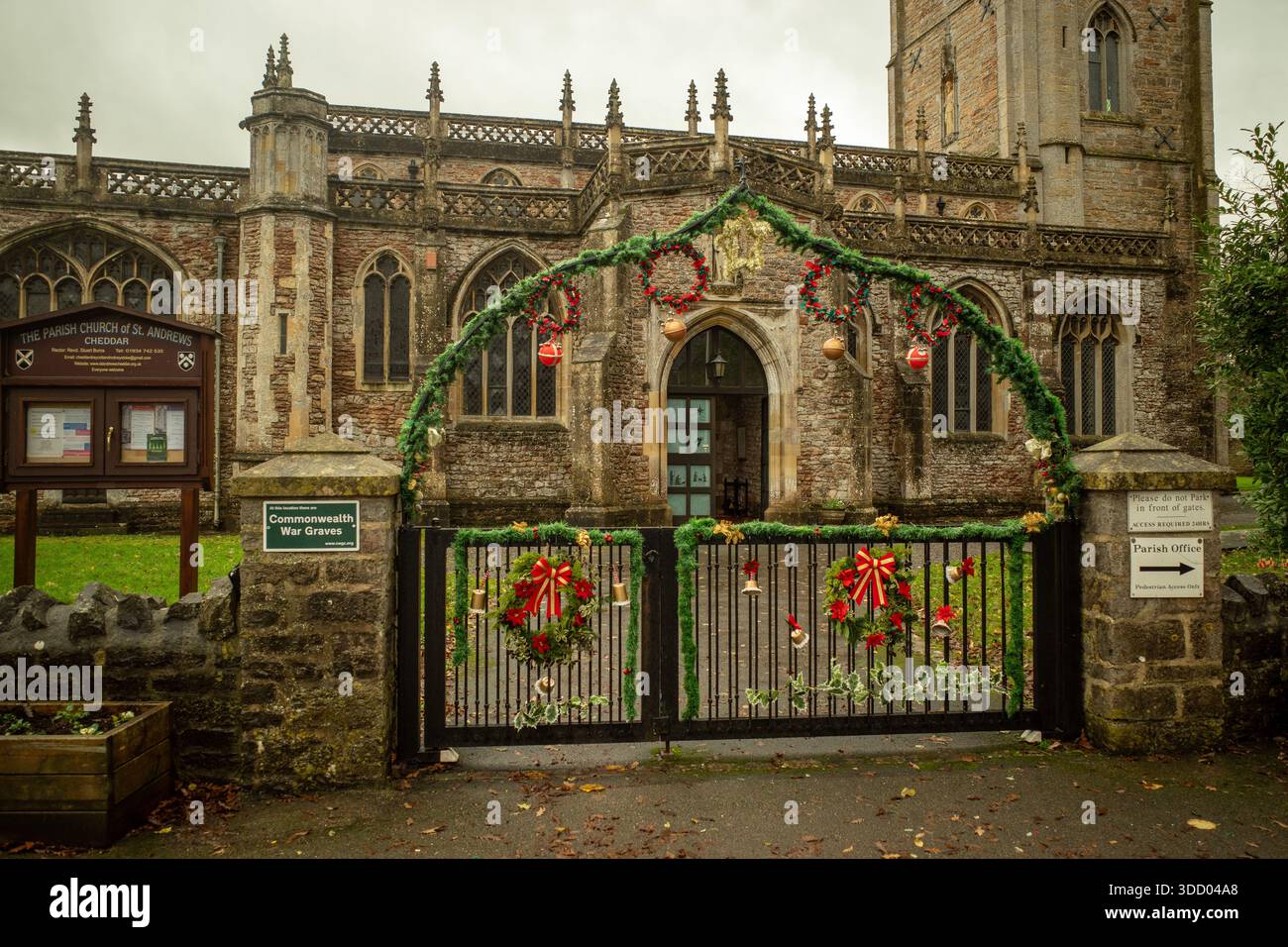 December 2025 - Gates decorated for Christmas at St Andrew's church in ...