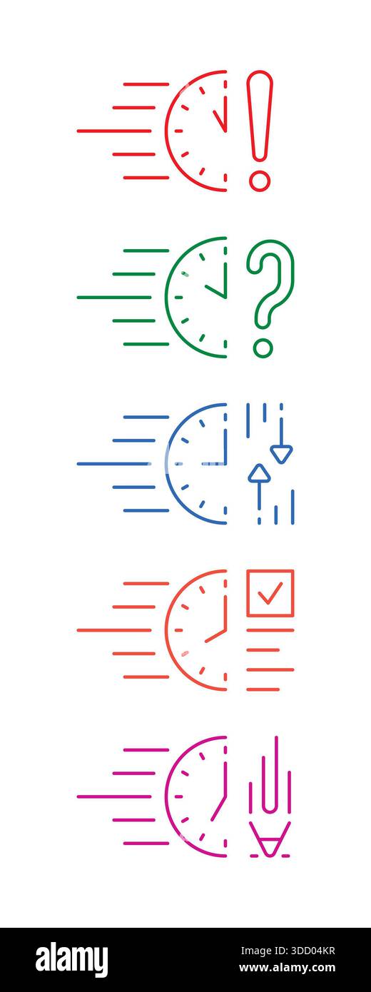 Clock exclamation mark question hi-res stock photography and images - Alamy