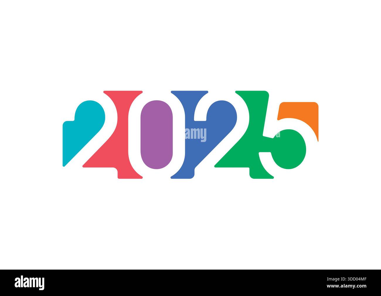 colorful 2025 logo. 2025 concept for calendar, agenda. 2025 new year ...