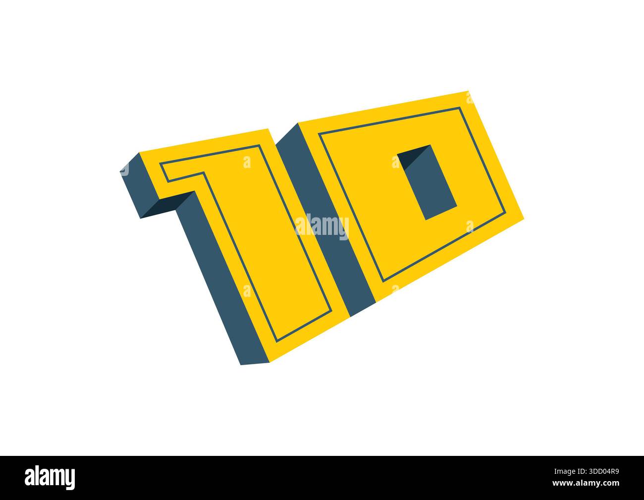 cubic 10 logo. number 10 concept for business, education, economy ...