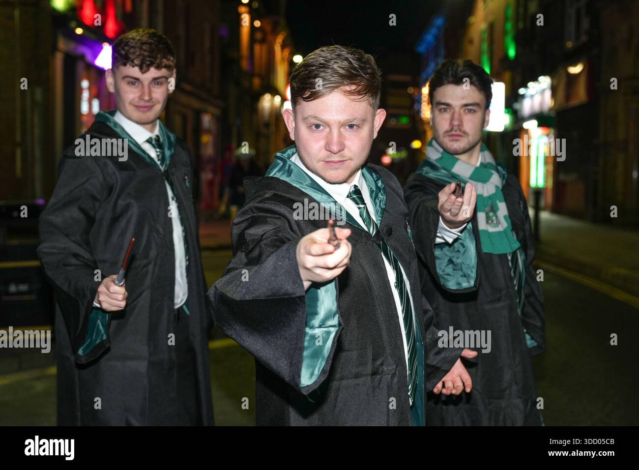 King Street, Wigan, December 26th 2025 - Revellers in various fancy ...