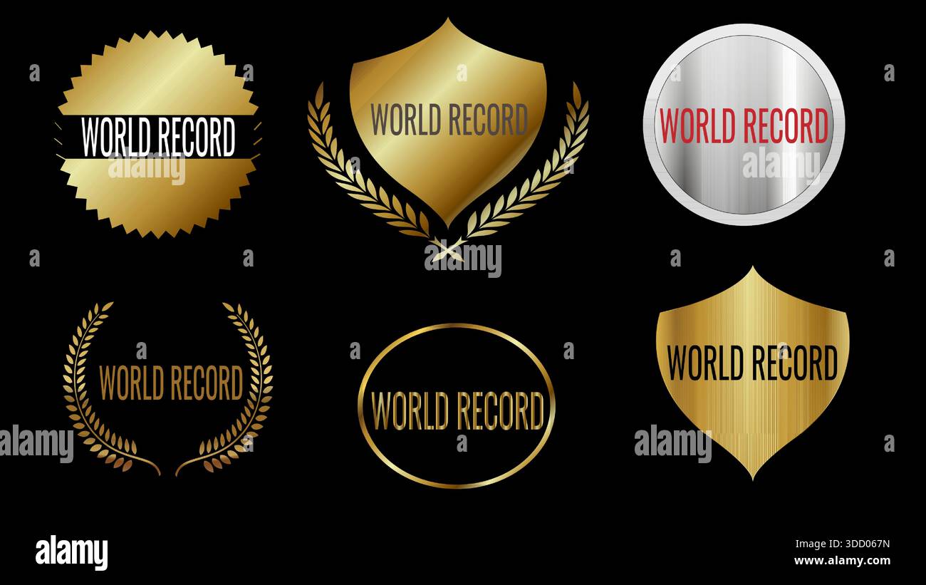 Distinguished Collection of Golden and Silver World Record Emblems ...