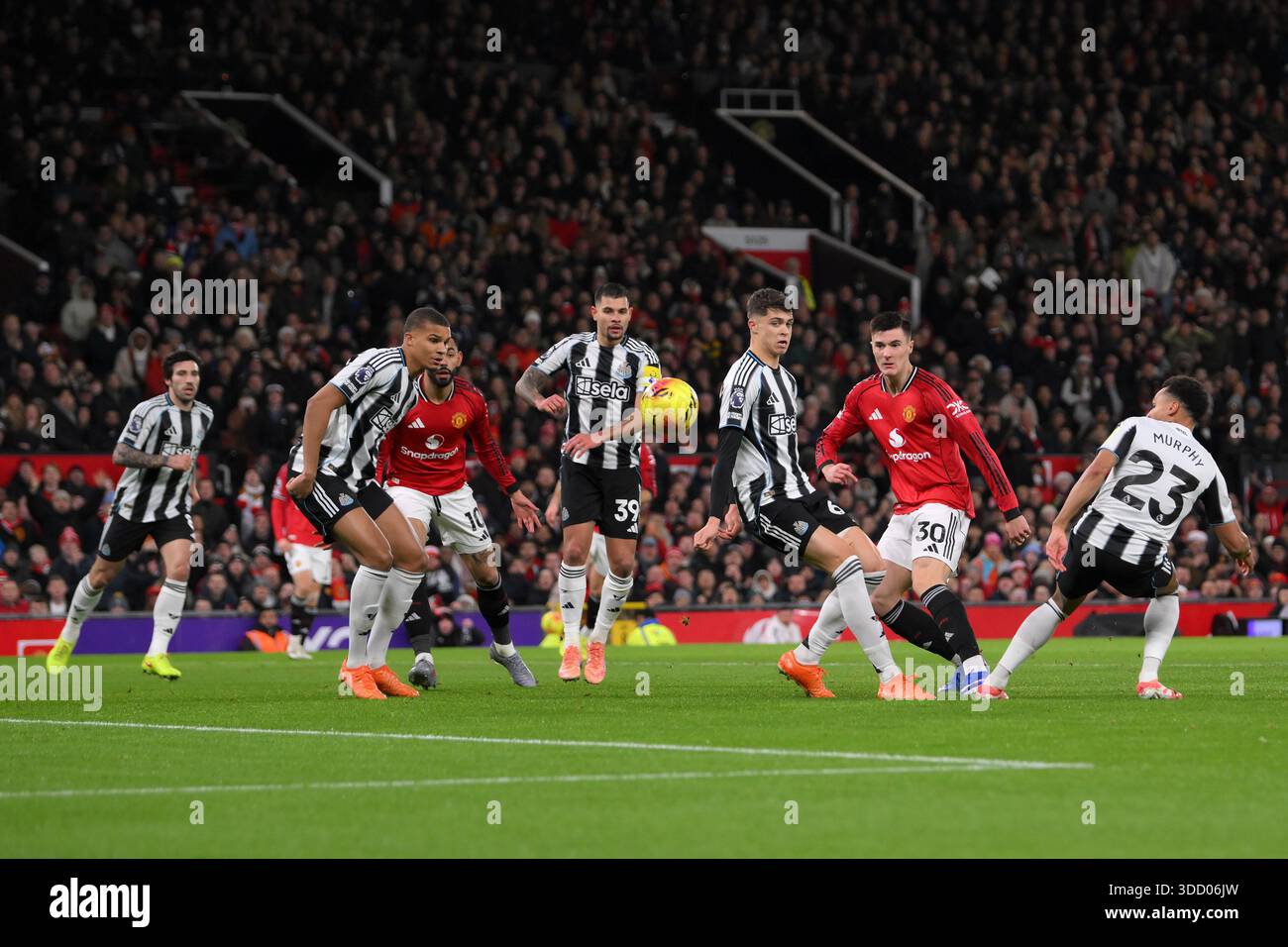 Manchester United's Benjamin Sesko has a shot on goal during the ...