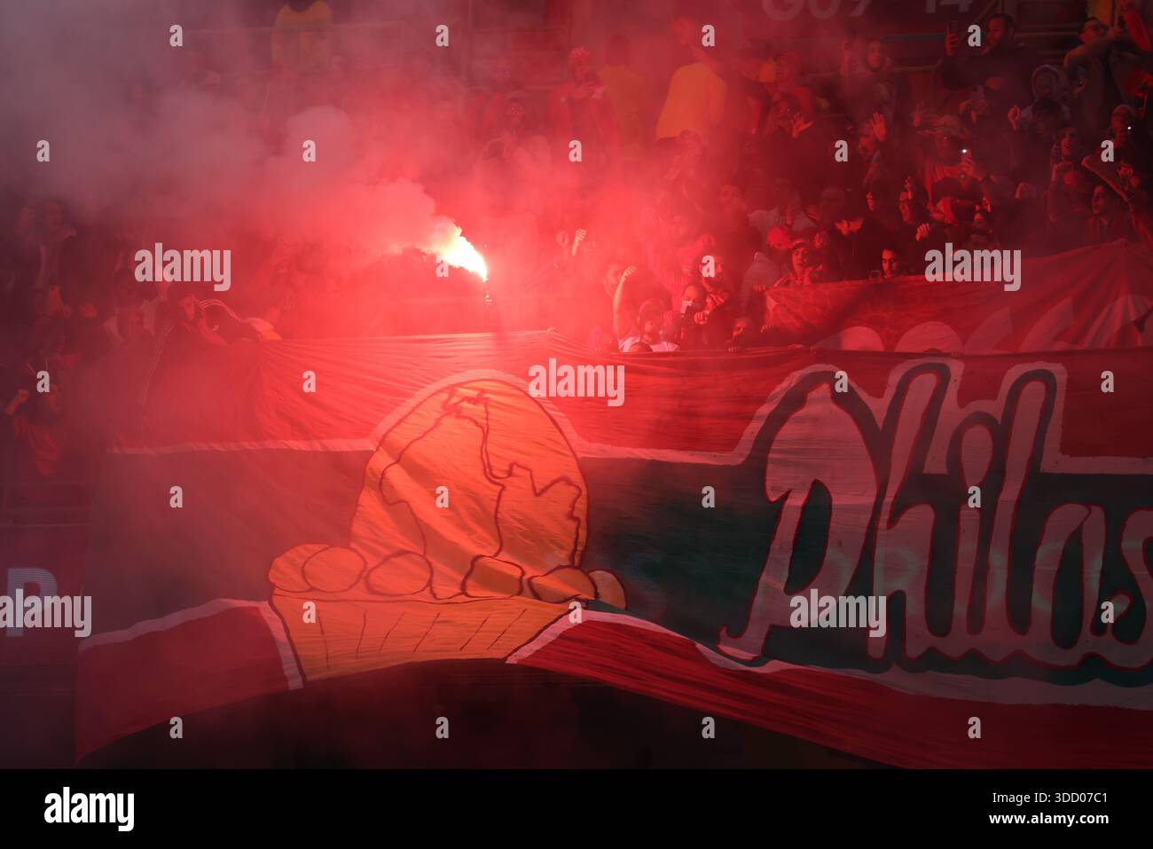 Morocco, Rabat 26 December 2025 - ULtras fans of Morocco set up flares ...