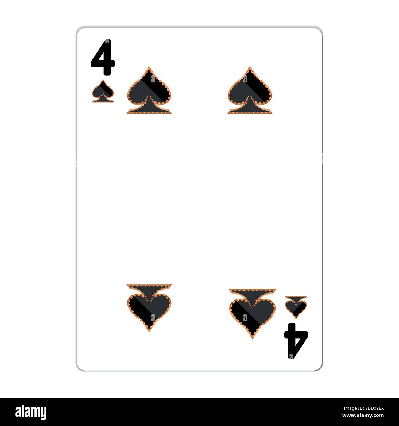 Four of spades. Playing card with golden elements. Casino icons ...