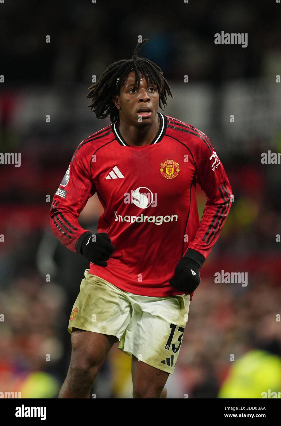 Manchester United's Patrick Dorgu during the Premier League match at ...