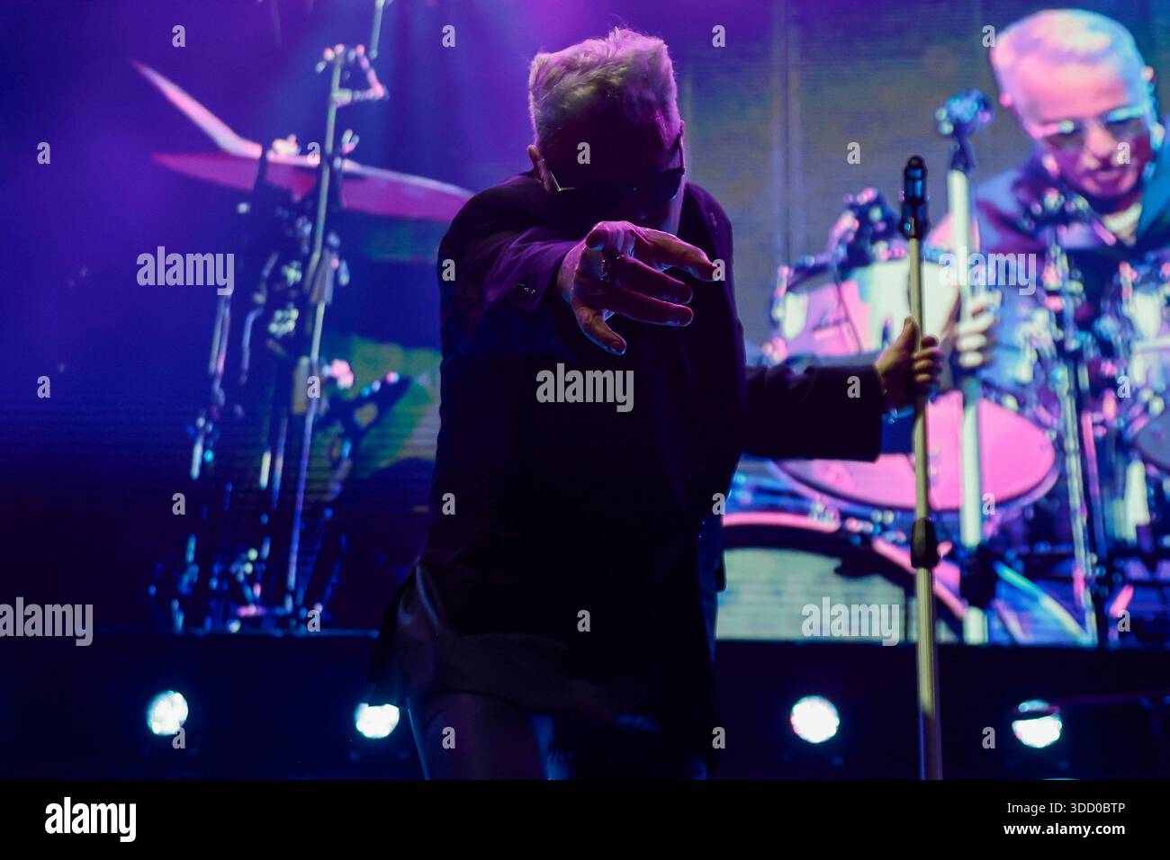 The singer Loquillo performs during his concert at Roig Arena on ...