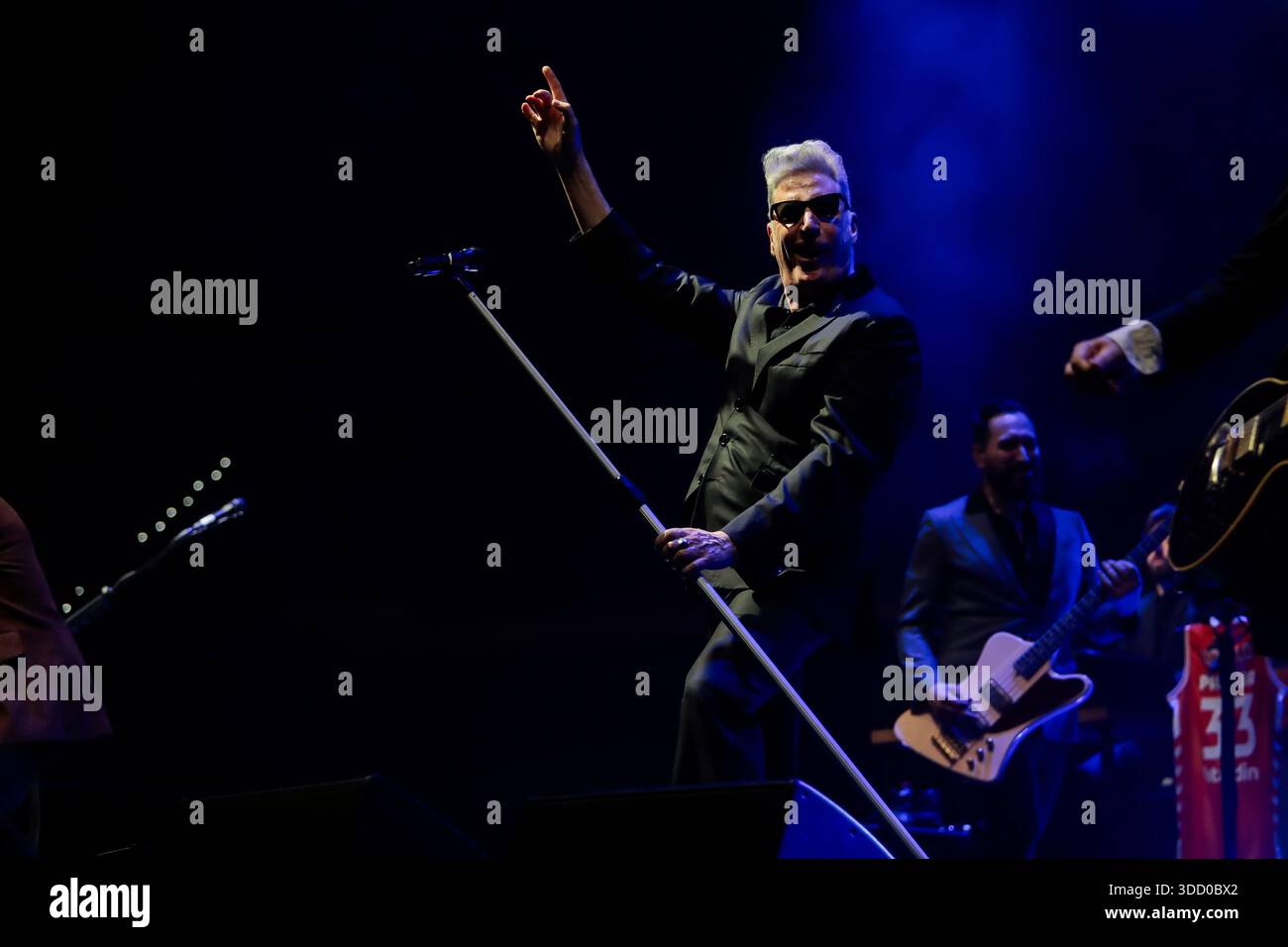 The singer Loquillo performs during his concert at Roig Arena on ...