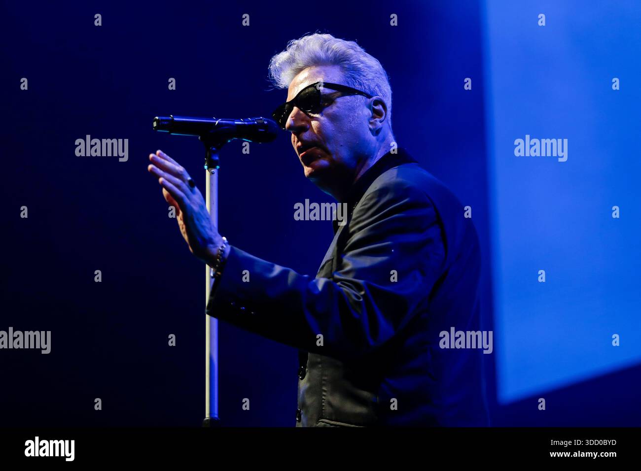 The singer Loquillo performs during his concert at Roig Arena on ...