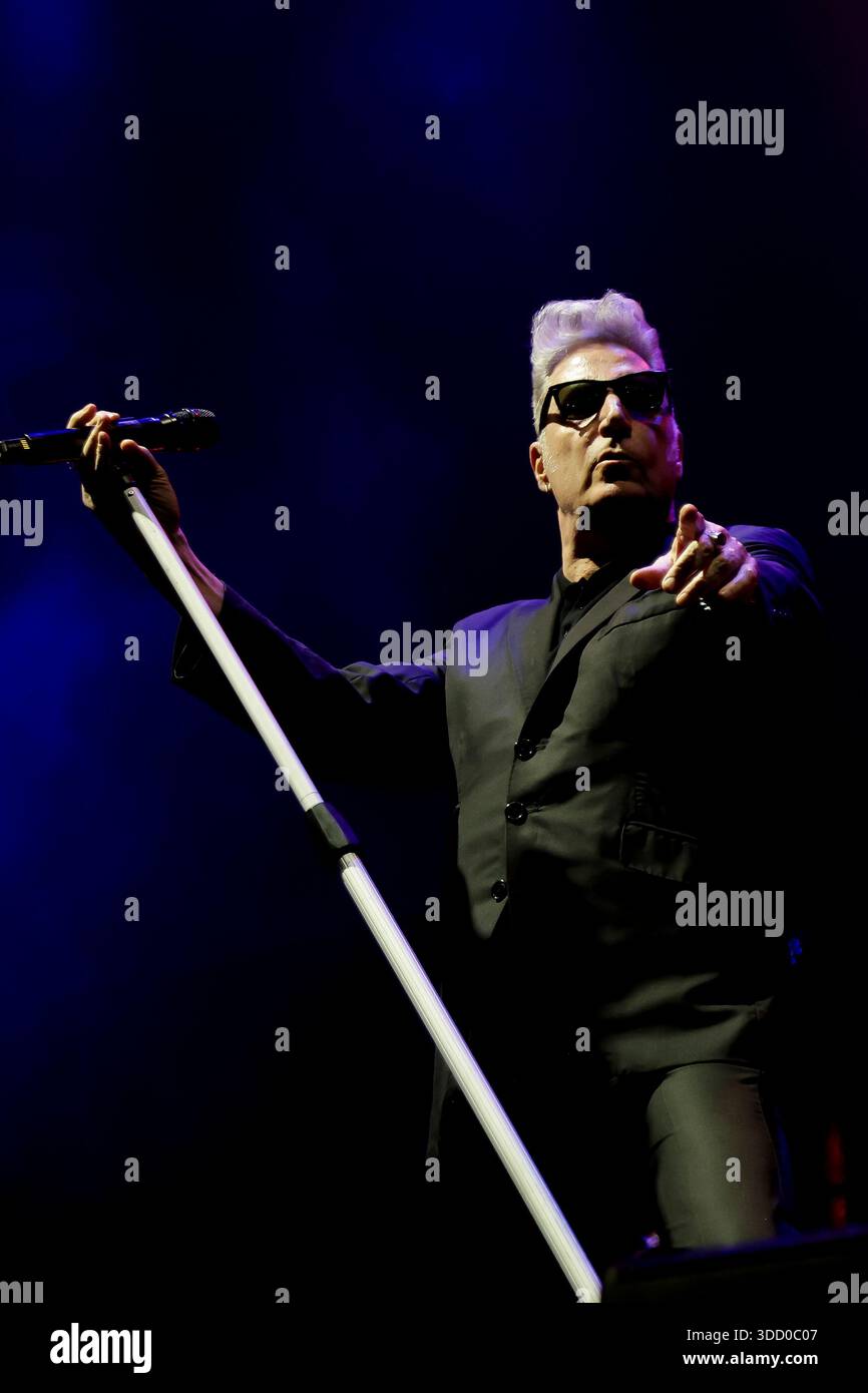 The singer Loquillo performs during his concert at Roig Arena on ...