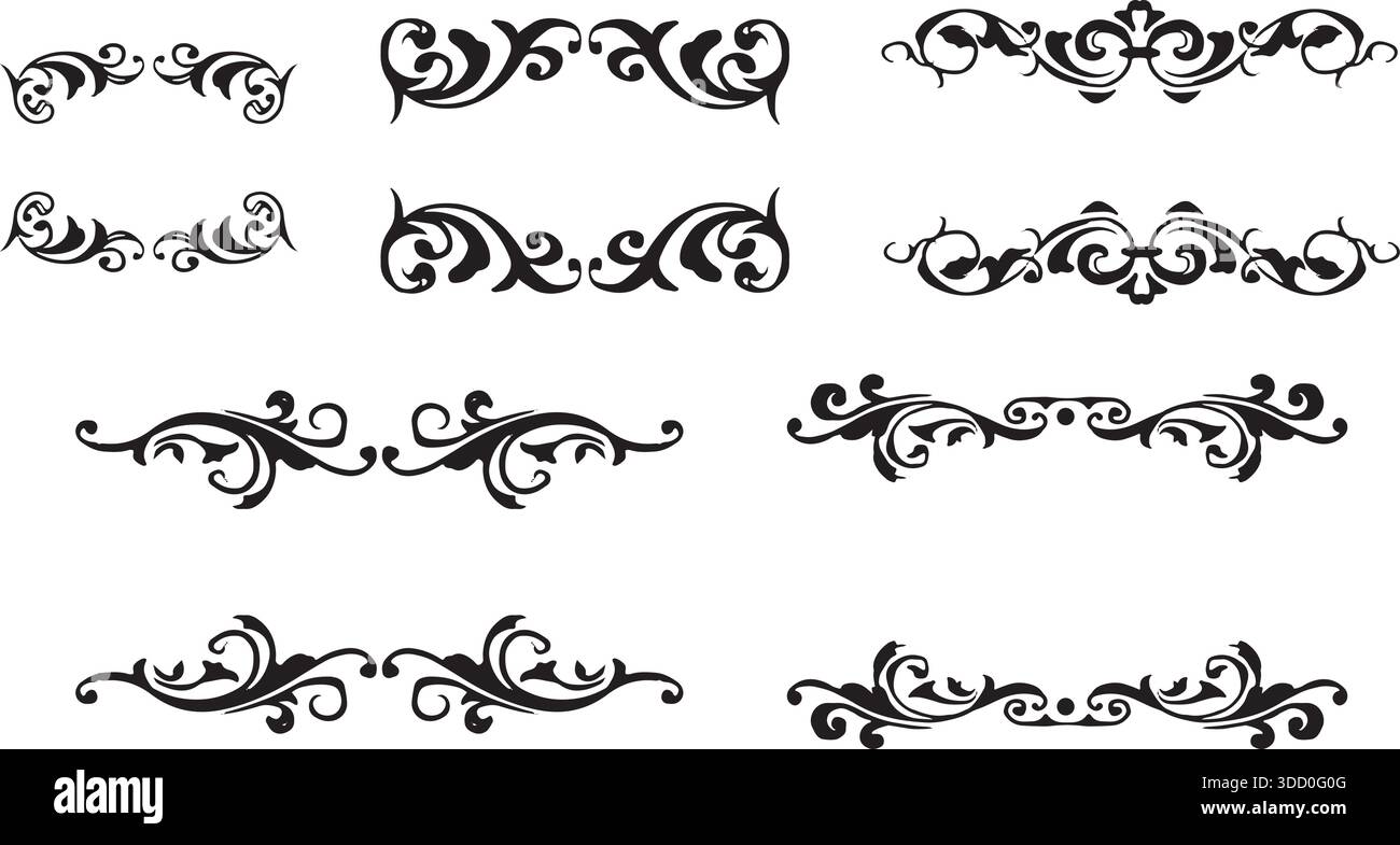 Gothic style line set Cut Out Stock Images & Pictures - Alamy