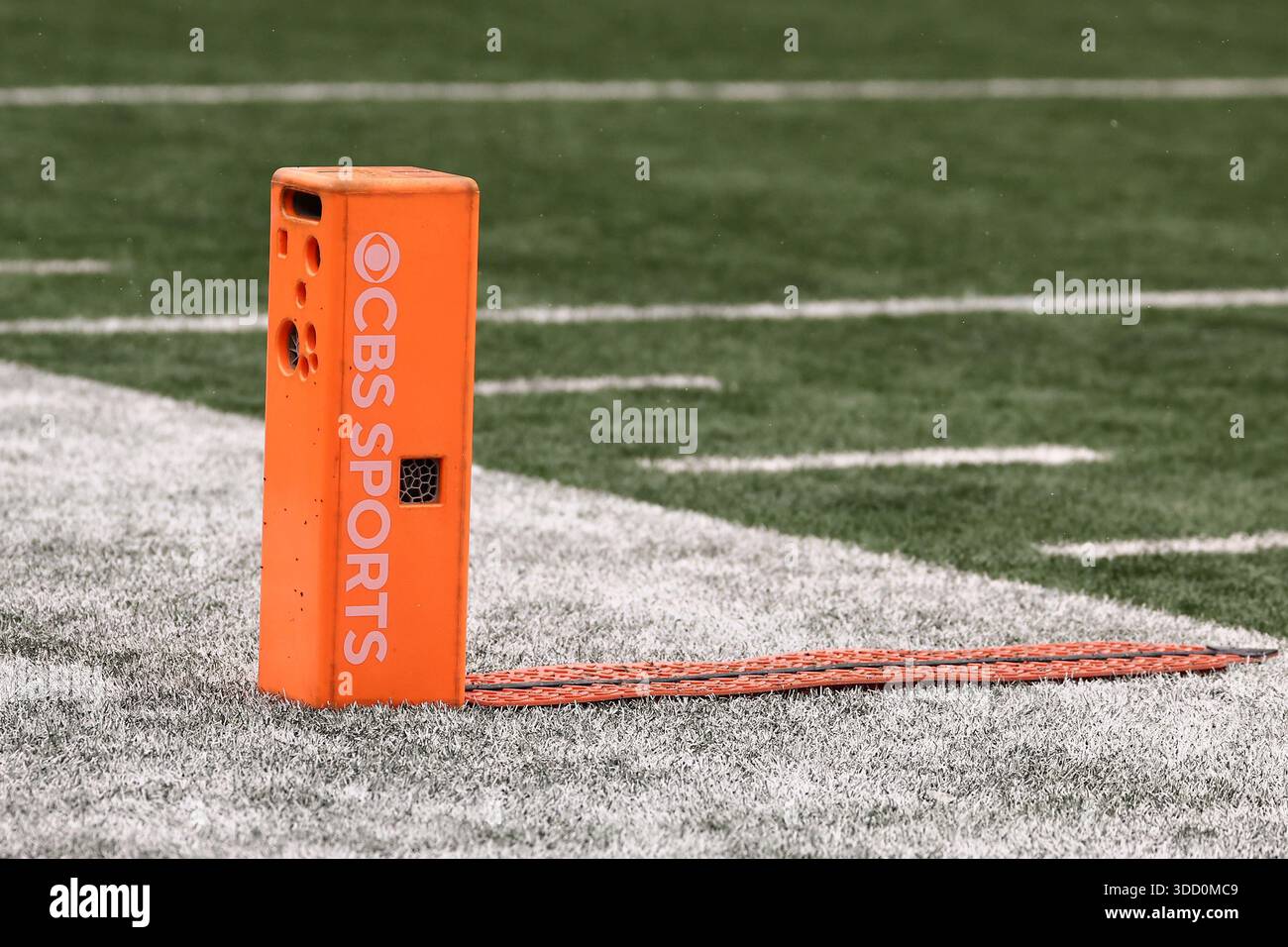 A CBS Sports pylon cam is seen during an NFL football game between the ...