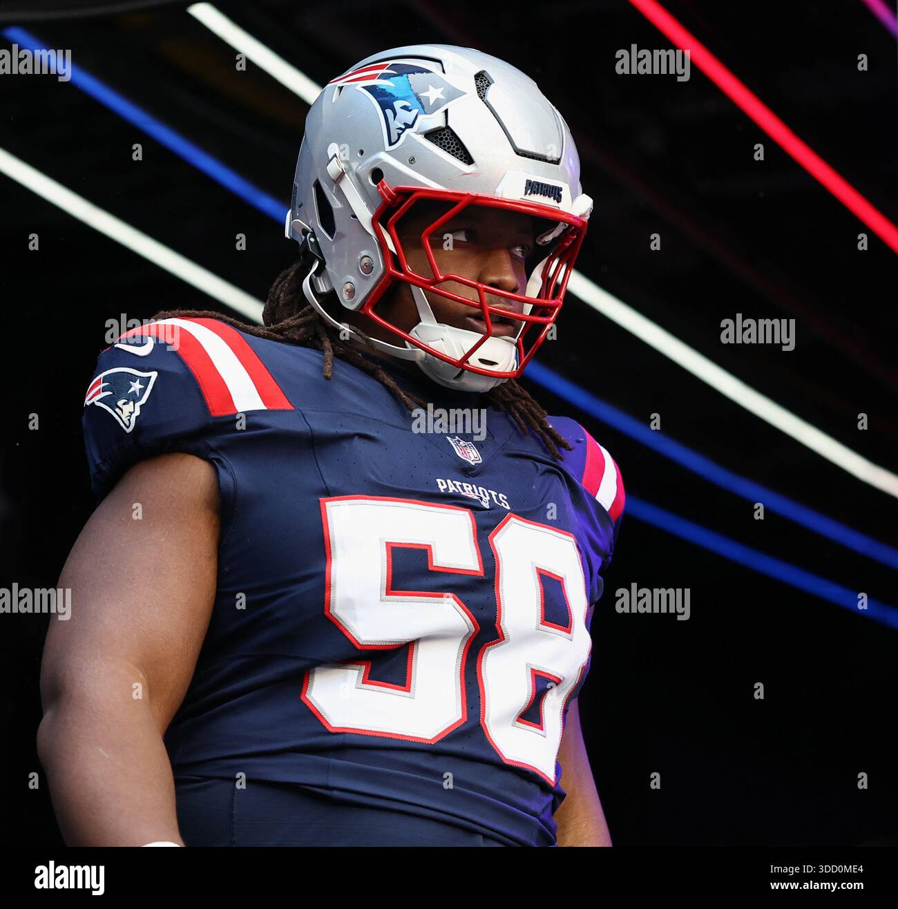 New England Patriots' Jared Wilson takes the field for an NFL football ...