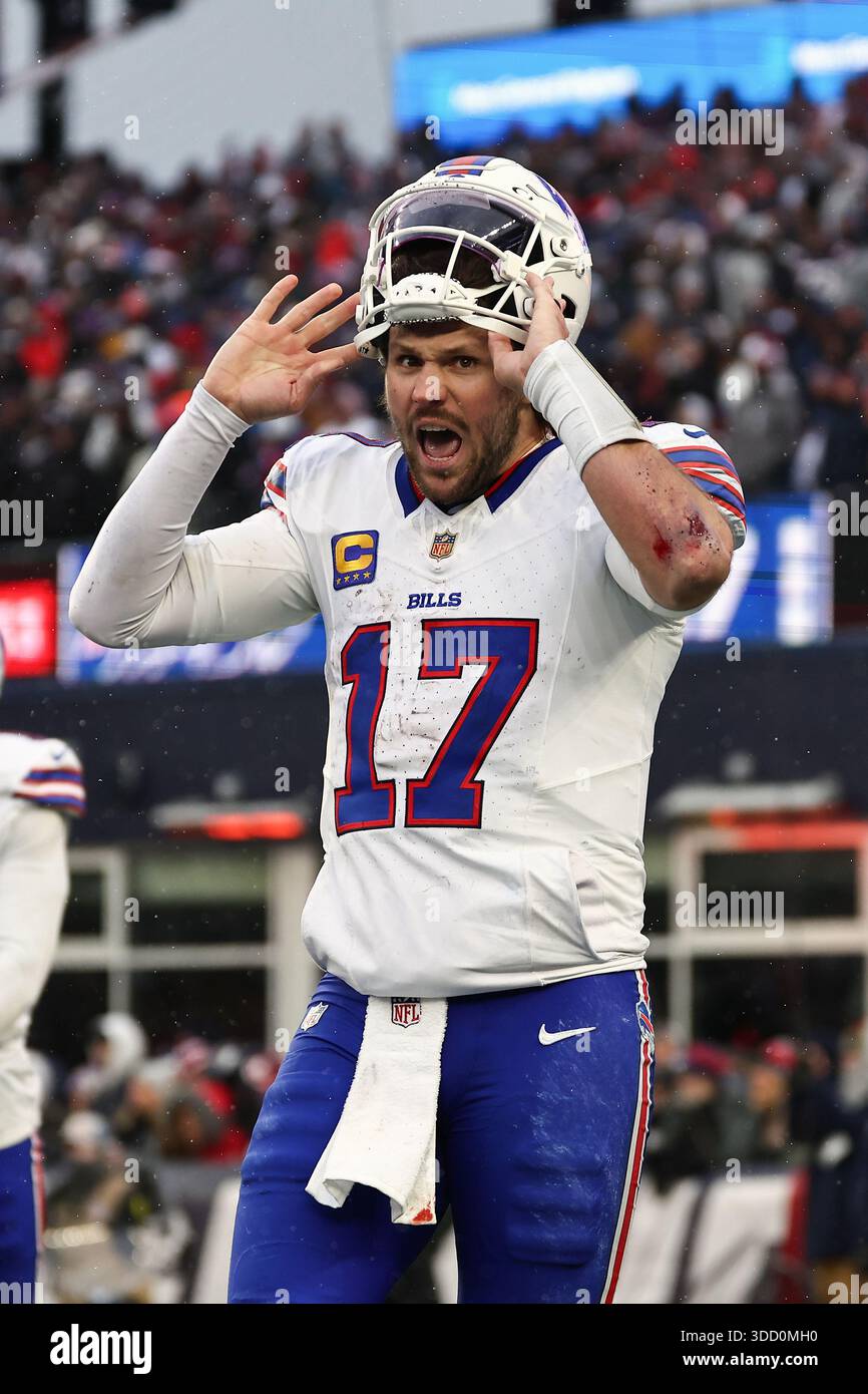 Buffalo Bills quarterback Josh Allen celebrates a touchdown during an ...