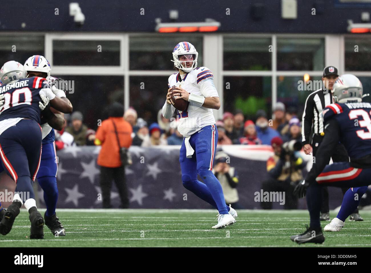 Buffalo Bills quarterback Josh Allen drops back to pass during an NFL ...