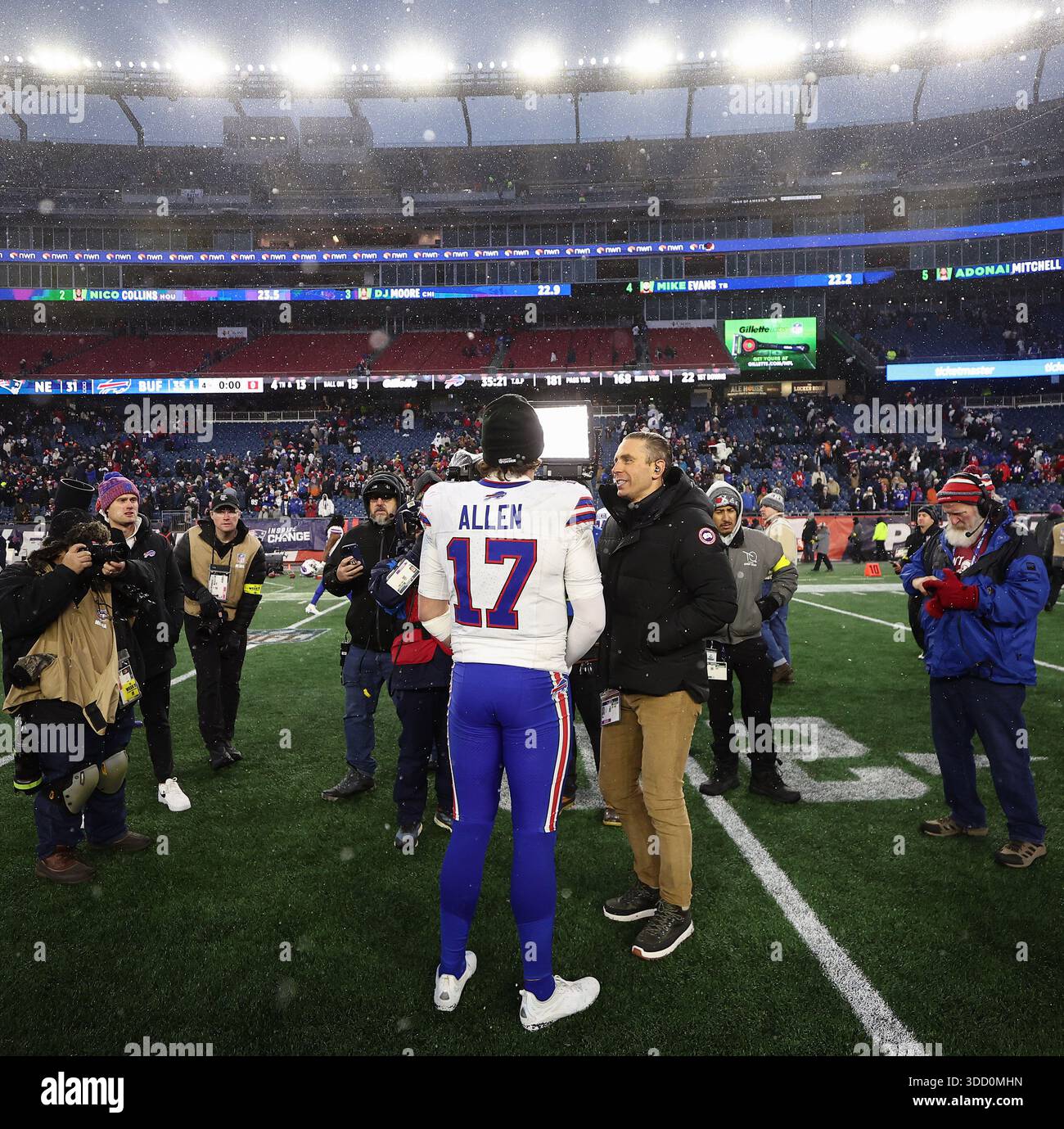 Buffalo Bills quarterback Josh Allen is interviewed after an NFL ...