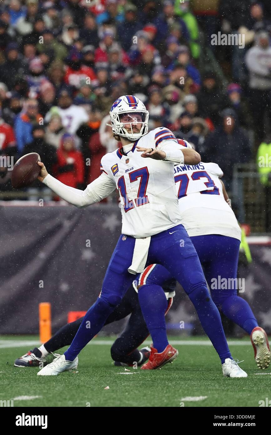 Buffalo Bills quarterback Josh Allen passes during an NFL football game ...