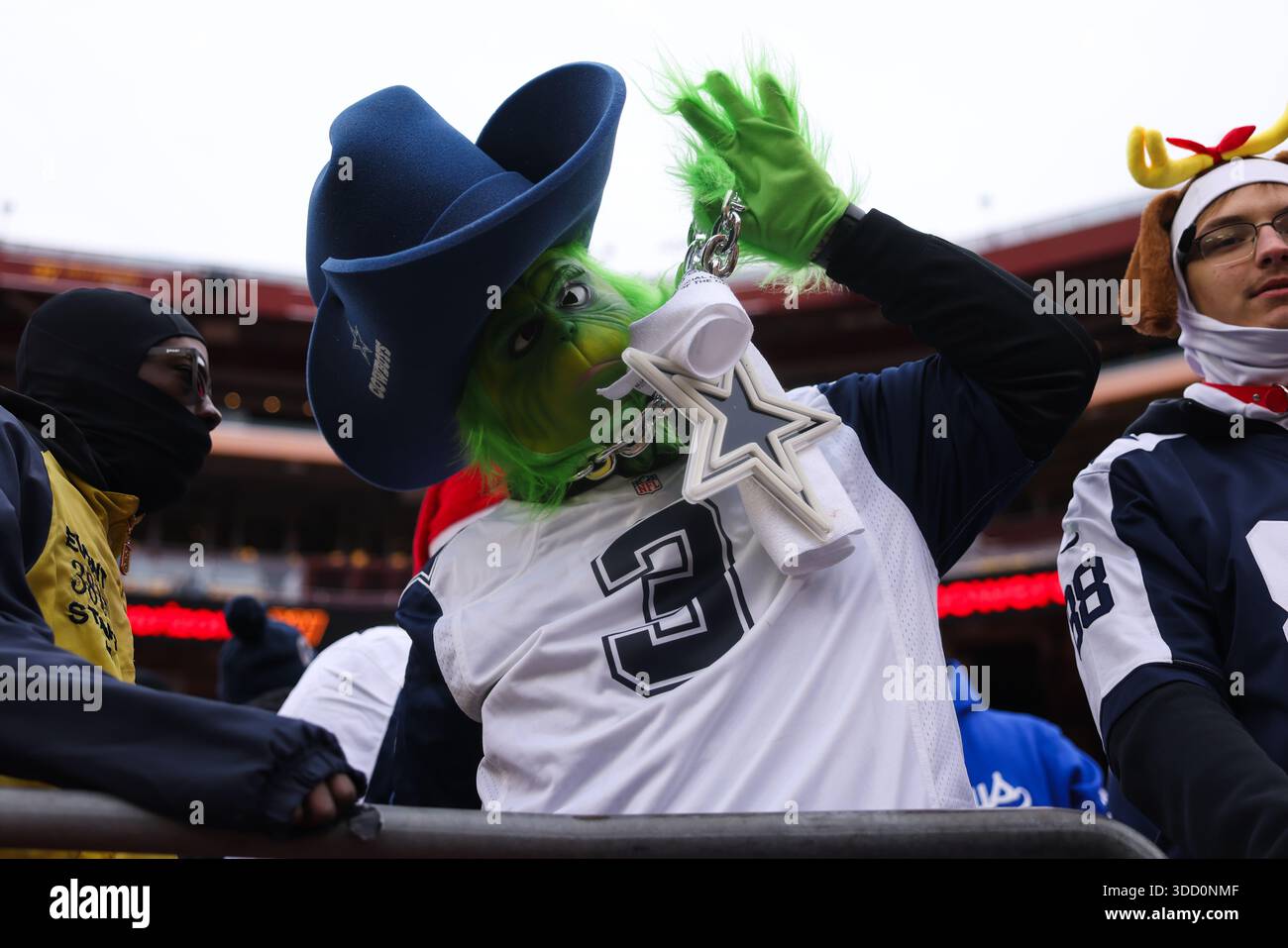 Landover, Maryland, USA; A Dallas Cowboys fan poses for a photo during ...