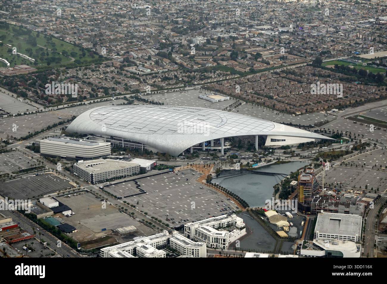 A general overall aerial view of Sofi Stadium, Thursday, Dec. 25, 2025 ...