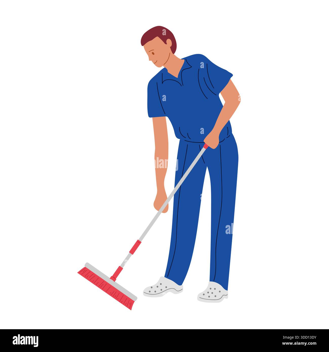 Male worker in uniform using Stock Vector Images - Alamy