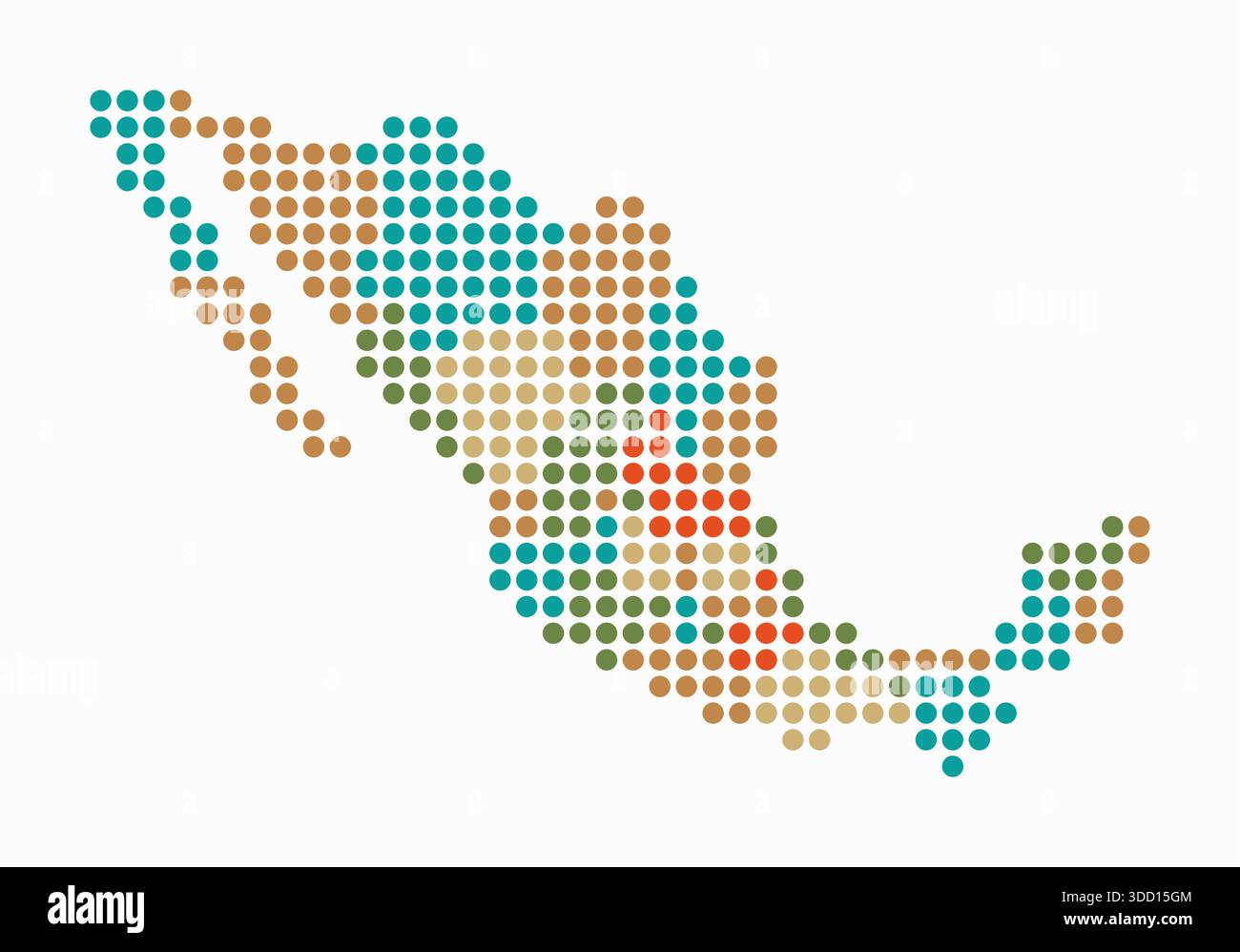 Mexico dotted map. Digital style map of the country on white background ...