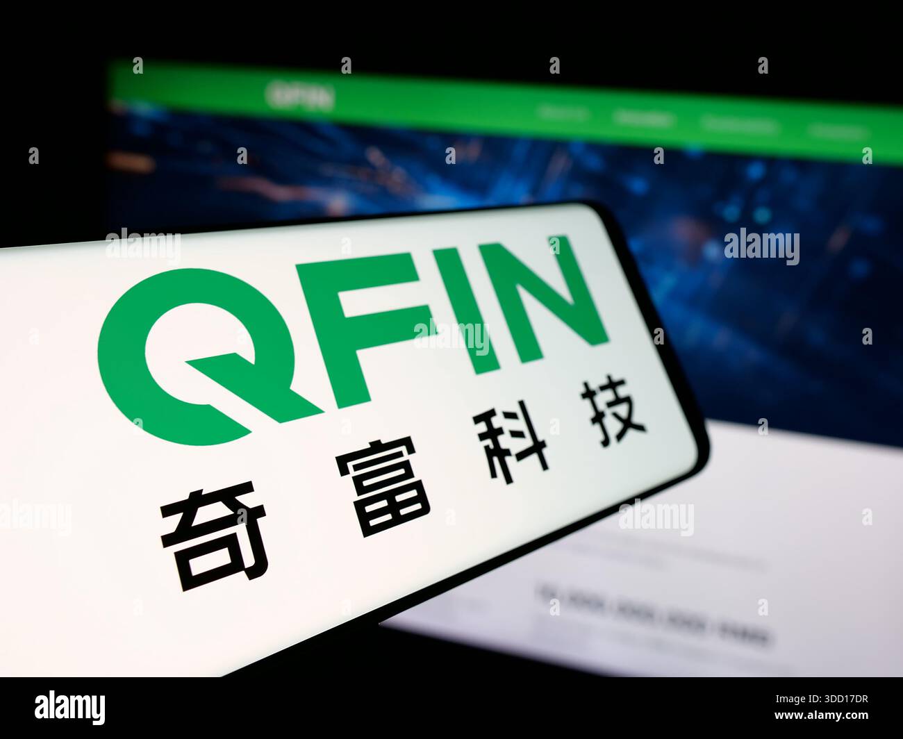 In this photo illustration, a smartphone with the logo of Chinese ...