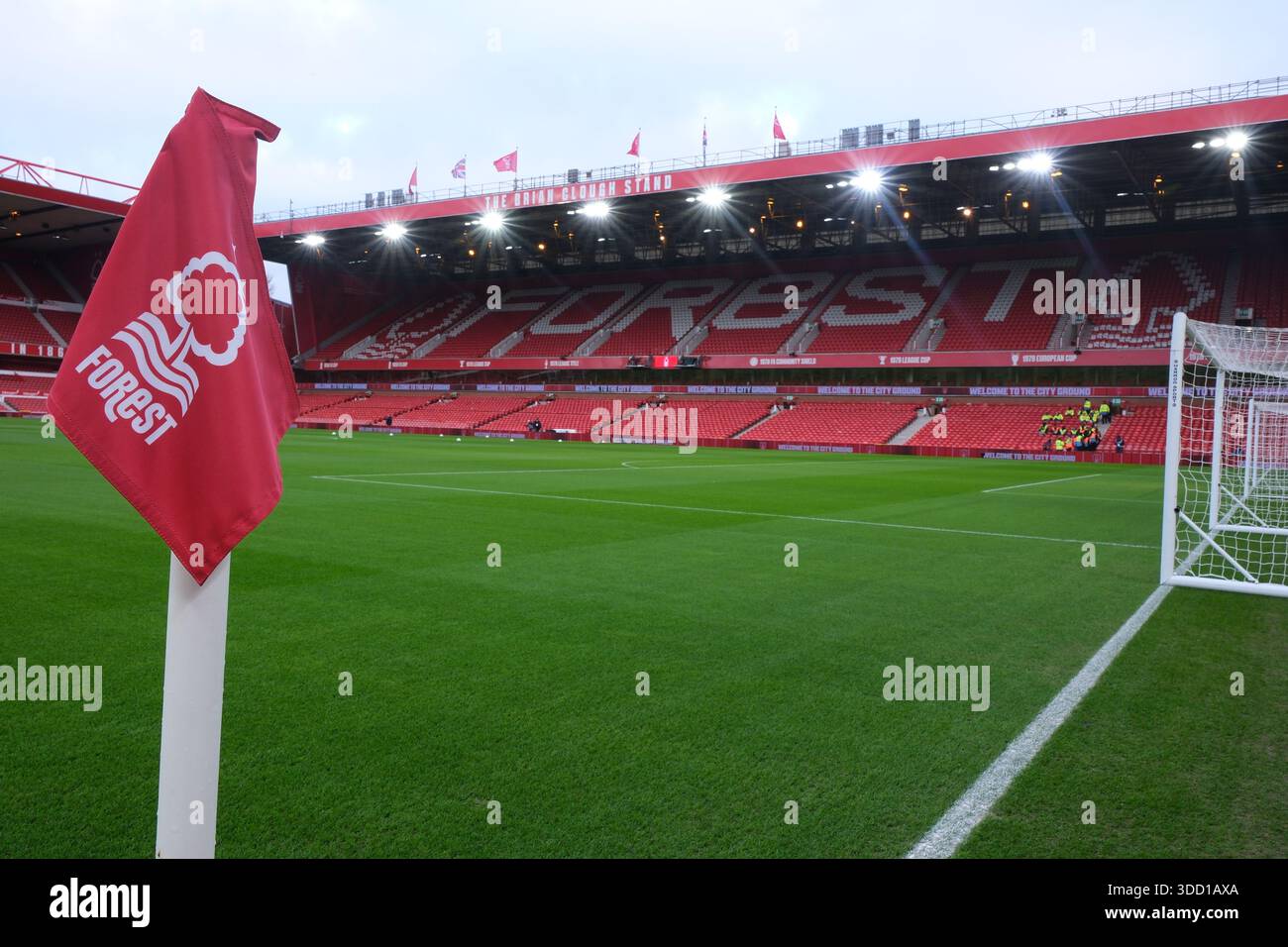 The Nottingham Forest corner flag prior to kick off during the Premier ...